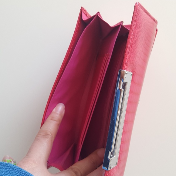 Bags | Beautiful Dark Pink Genuine Leather Wallet | Poshmark